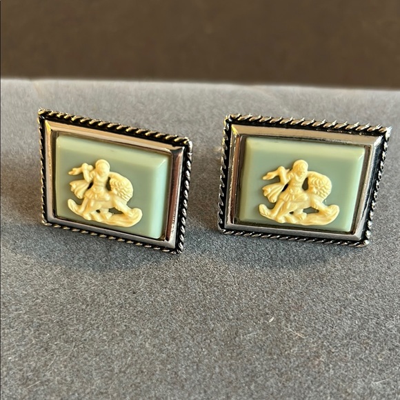 SWANK | Accessories | Vintage Swank Silver And Cream Cameo Cufflinks ...